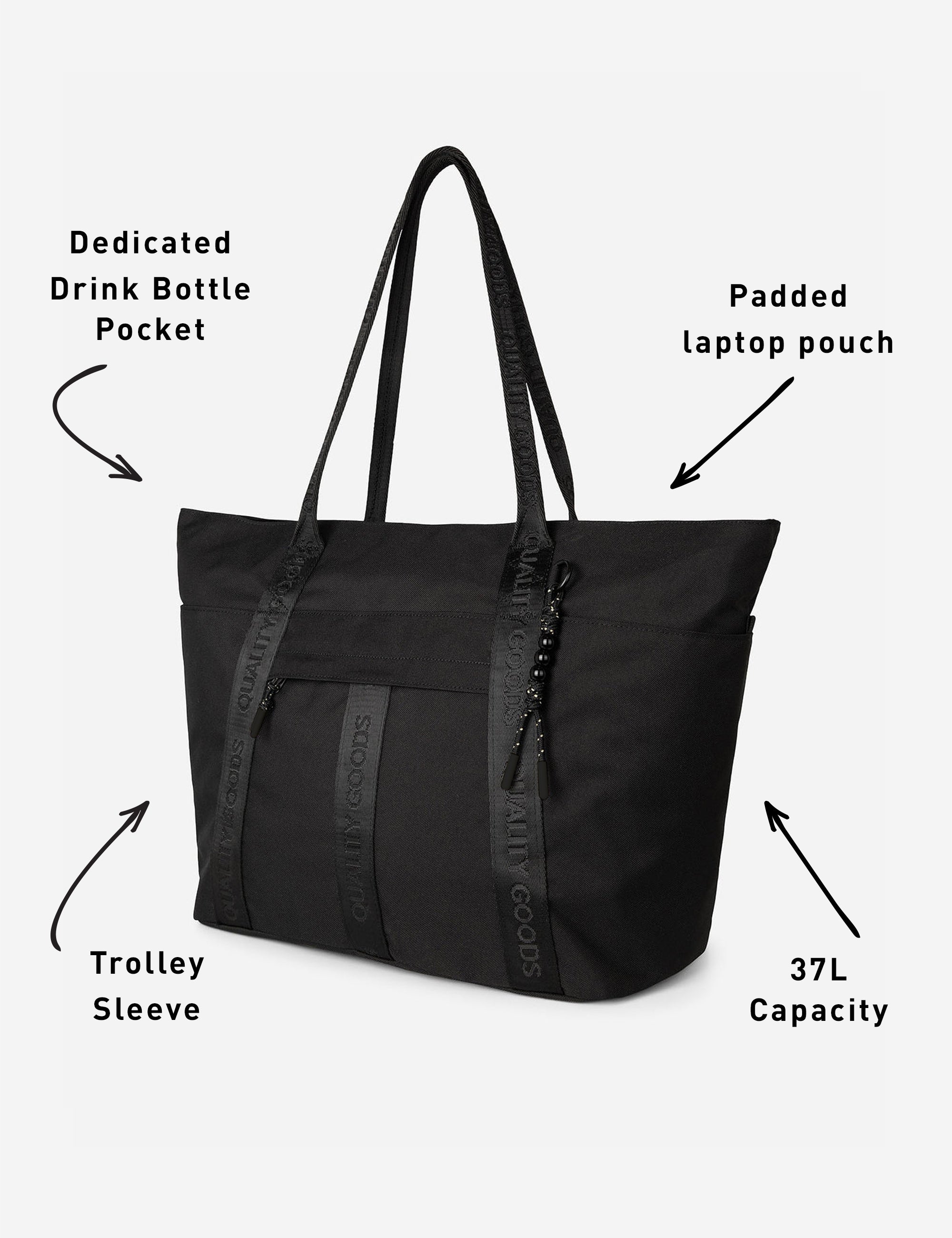 Jasper Tote Large - Black – Mr Simple
