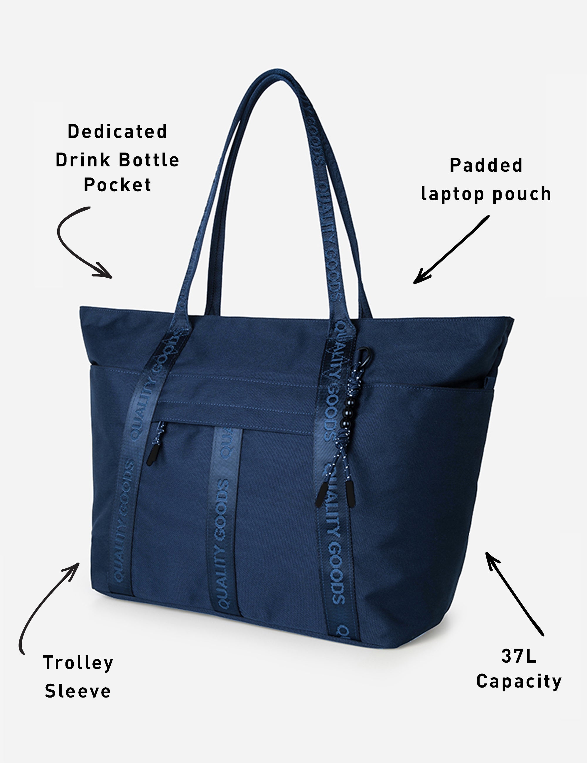 Jasper Tote Large - Navy – Mr Simple